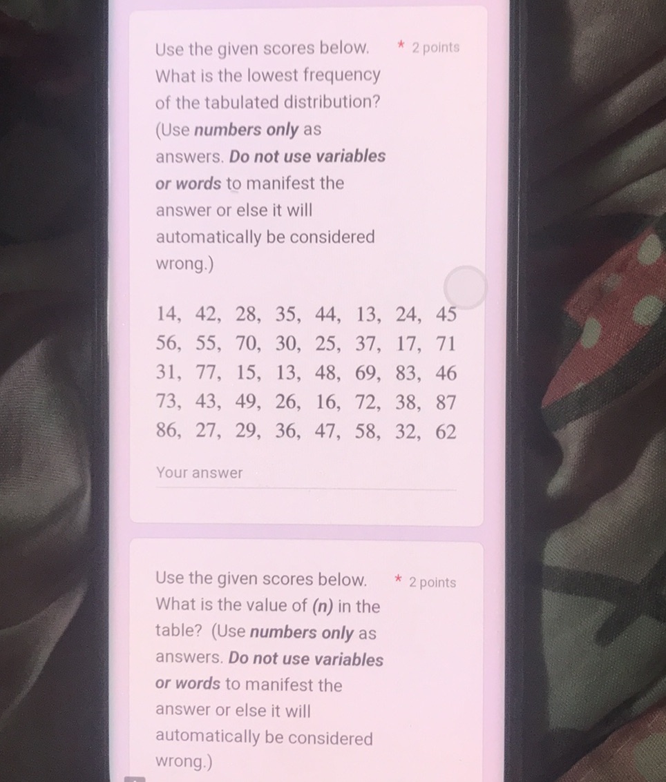 Use the given scores below. What is the | StudyX