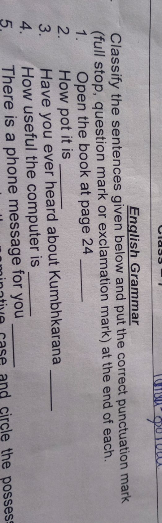 Classify the sentences given below and put | StudyX