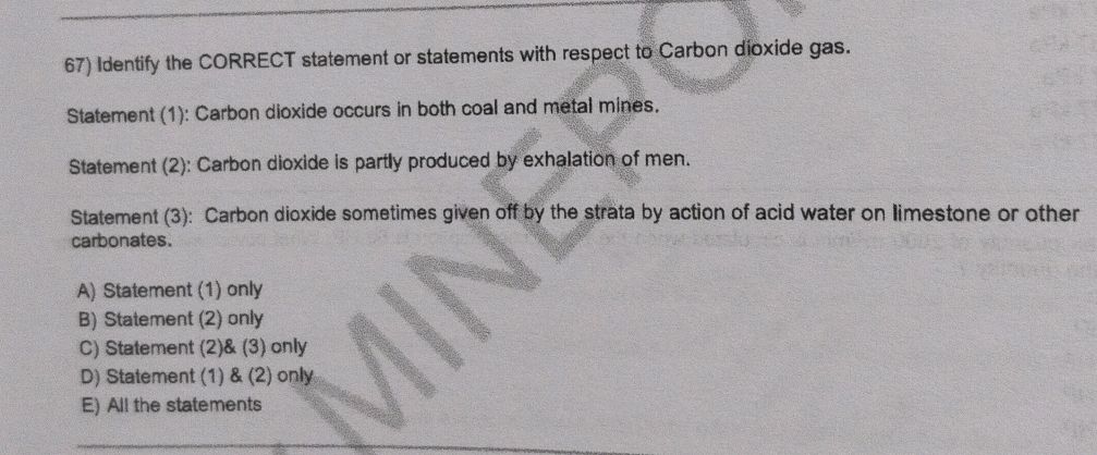 67) Identify the CORRECT statement or | StudyX
