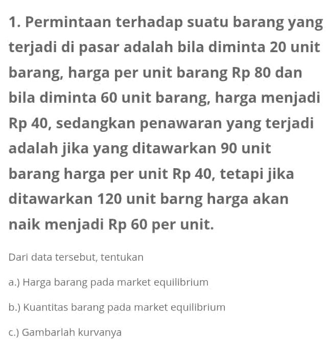1. Permintaan terhadap suatu barang yang | StudyX