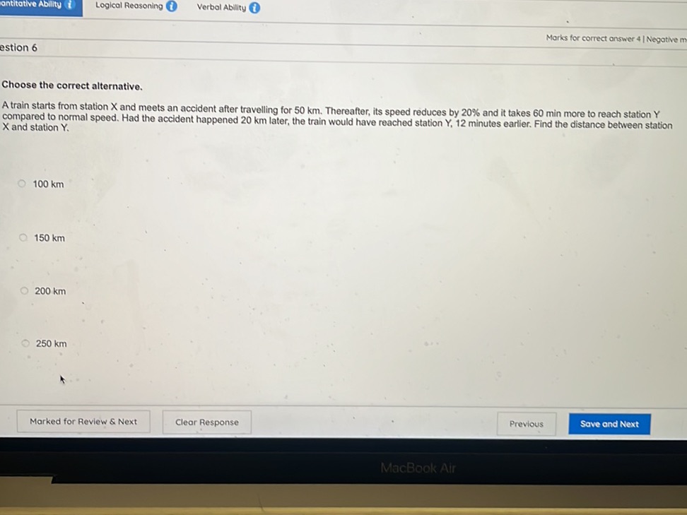 Choose the correct alternative. A train | StudyX