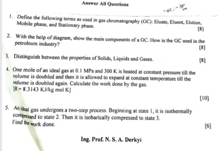 1. Define the following terms as used in gas | StudyX