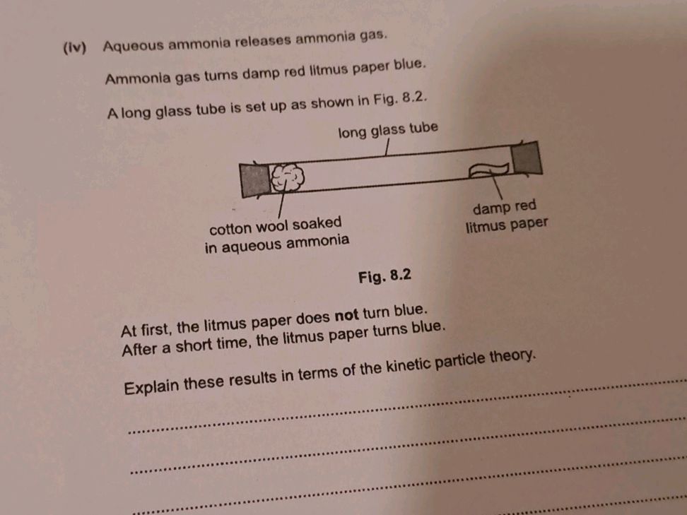 (iv) Aqueous ammonia releases ammonia gas. | StudyX