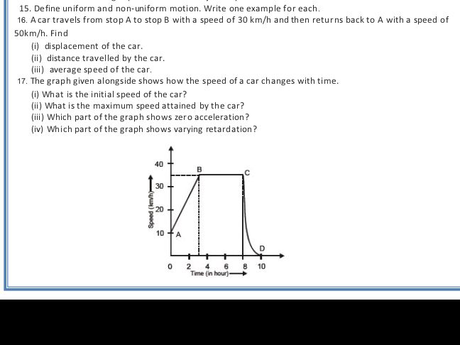 15. Define uniform and non-uniform motion. | StudyX