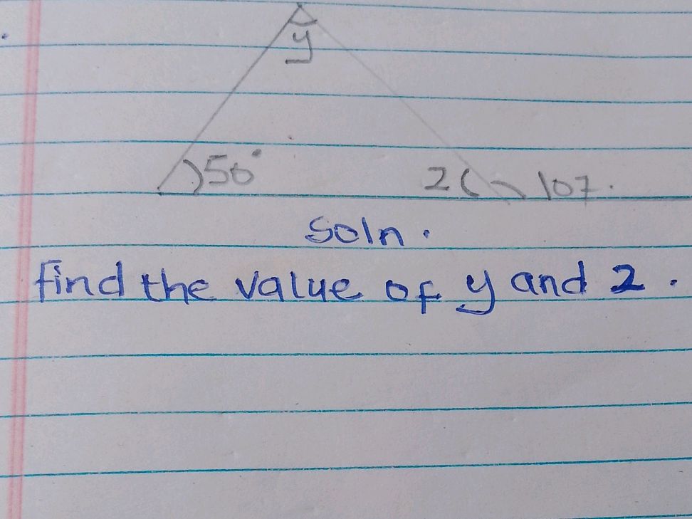 Find the value of y and 2 | StudyX