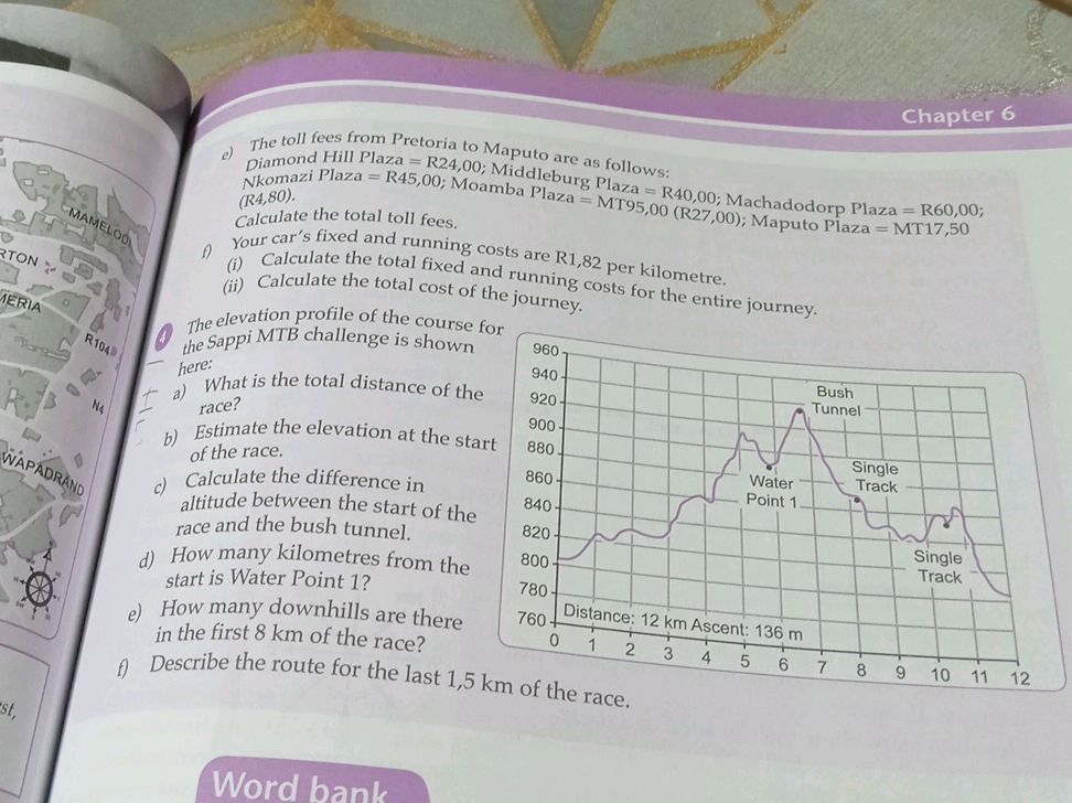 The elevation profile of the course for the | StudyX