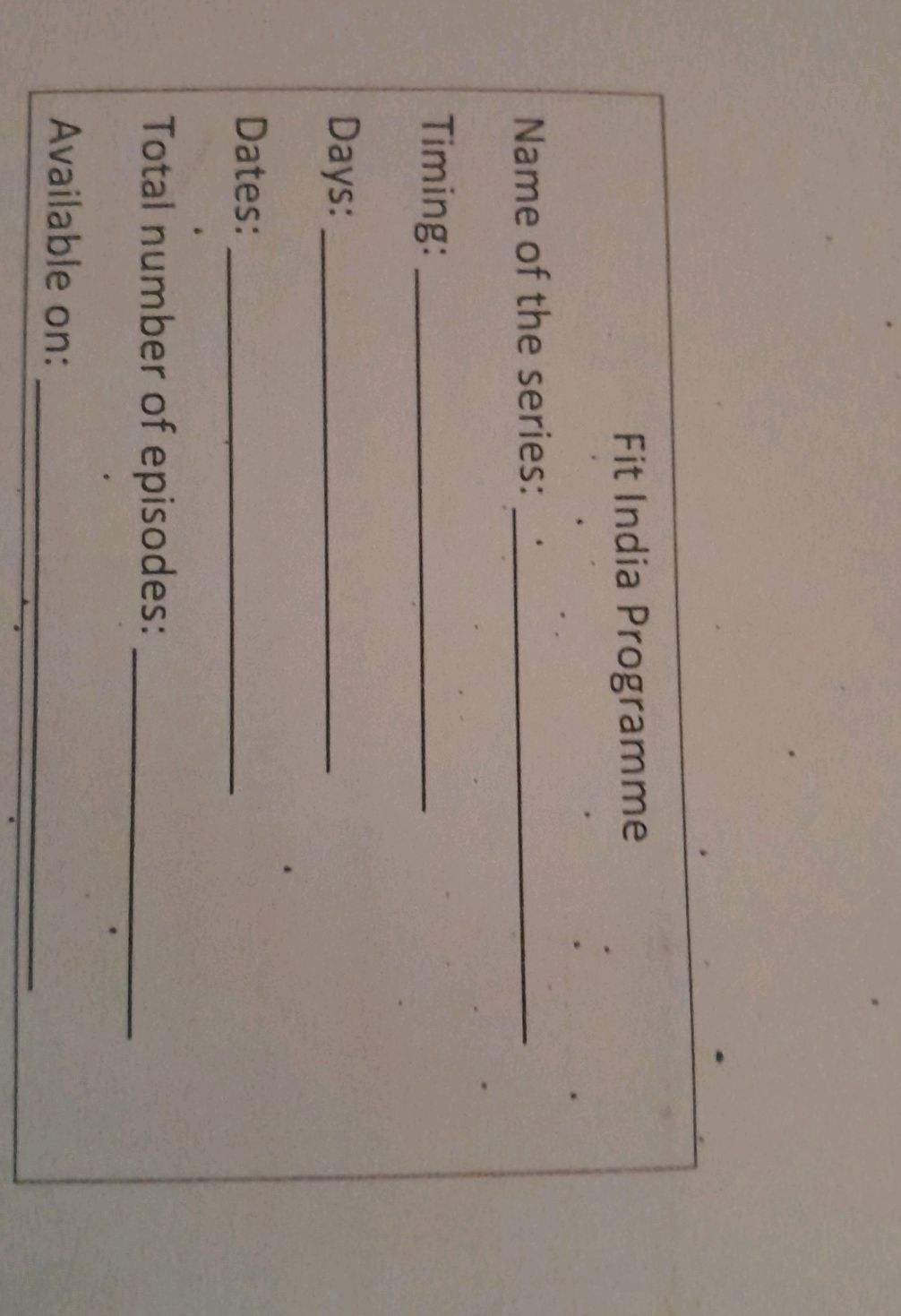 Fit India Programme Name of the series: | StudyX