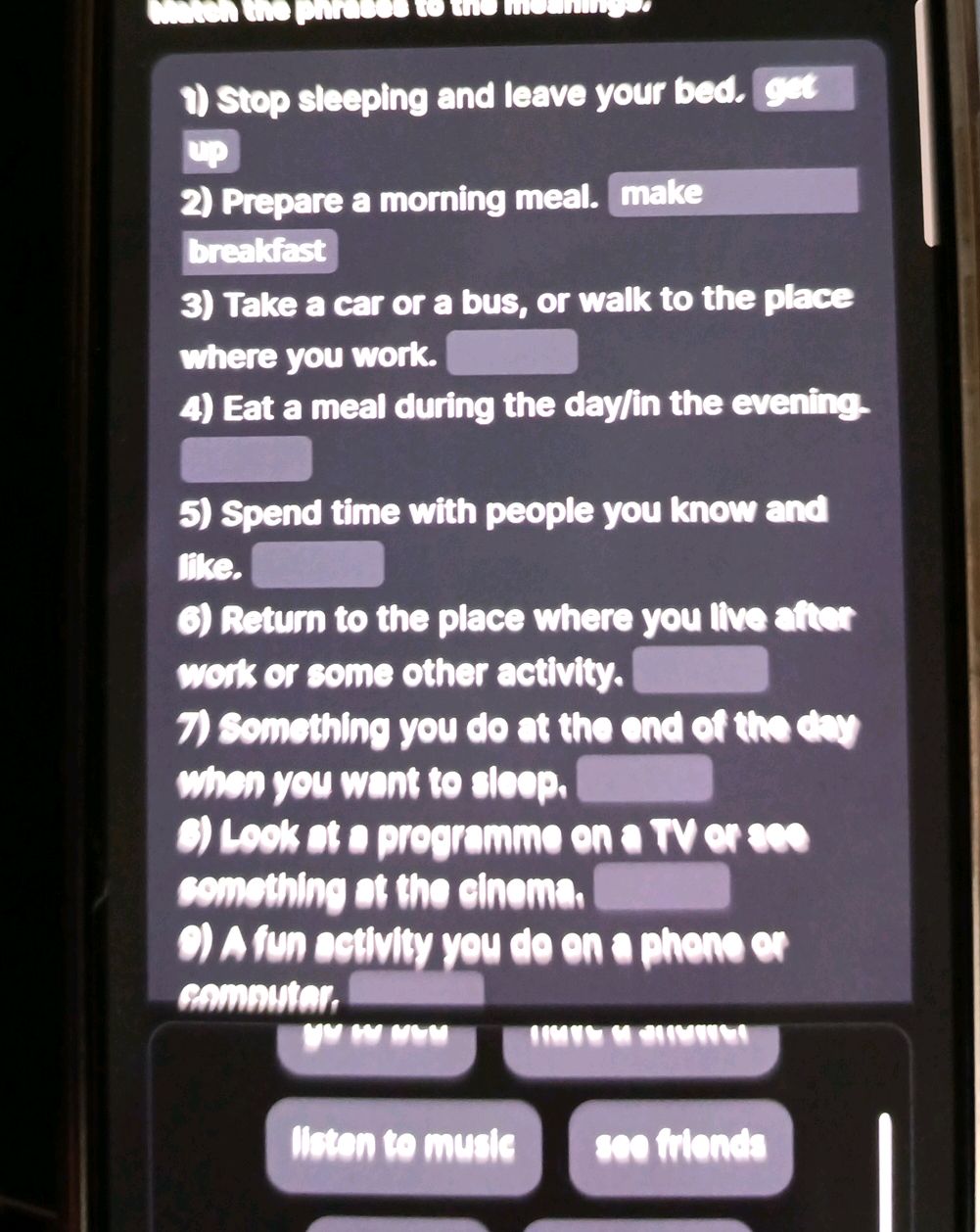 Match the phrases to the meanings. 1) Stop | StudyX