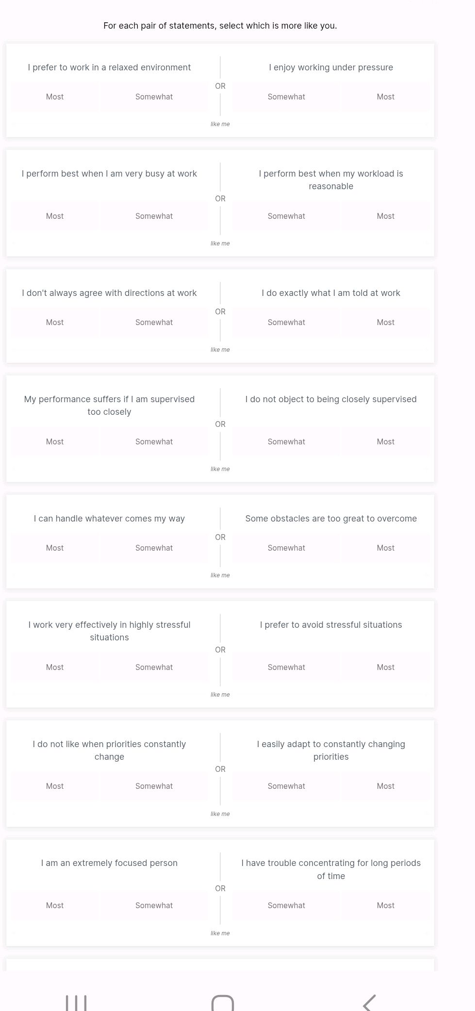For each pair of statements, select which is | StudyX