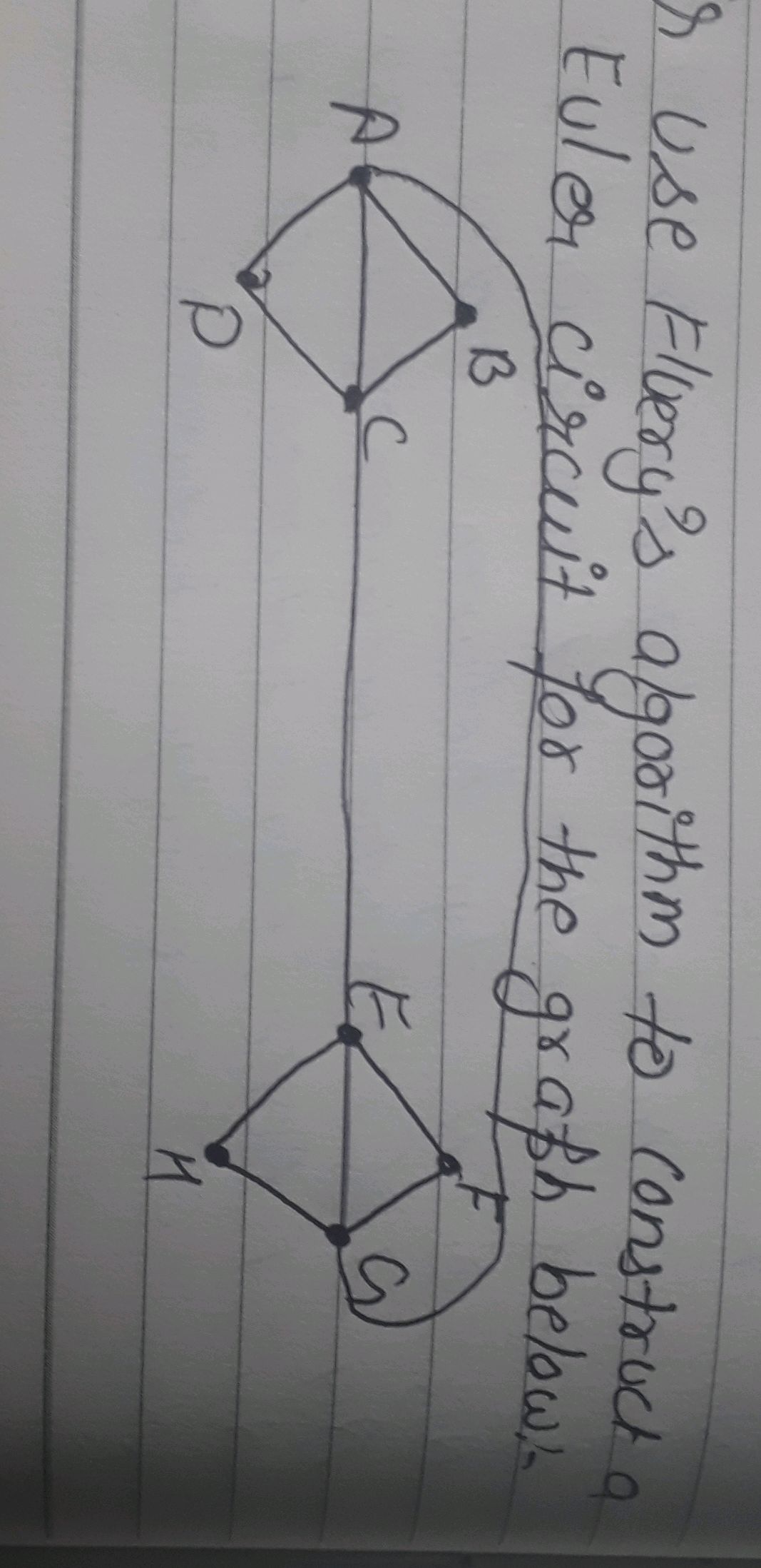 Use Fluery's algorithm to construct a Euler | StudyX