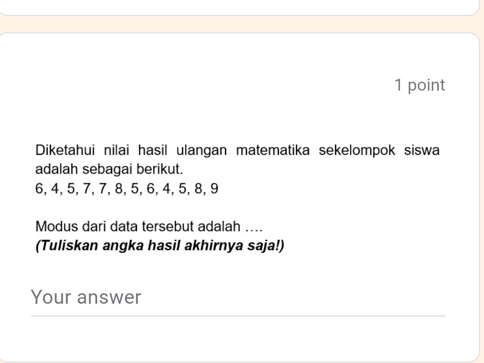 Diketahui nilai hasil ulangan matematika | StudyX