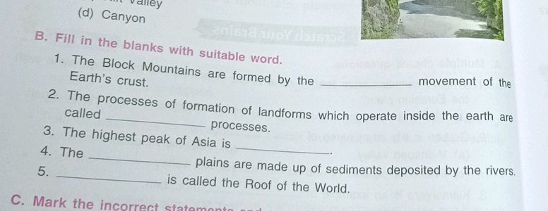 B. Fill in the blanks with suitable word. | StudyX