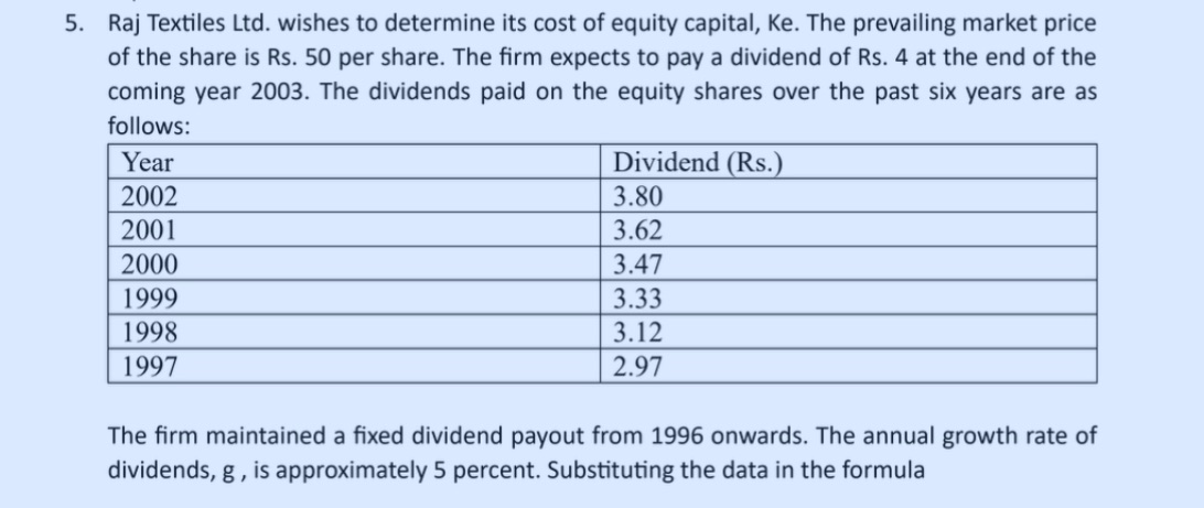 Raj Textiles Ltd. wishes to determine its | StudyX