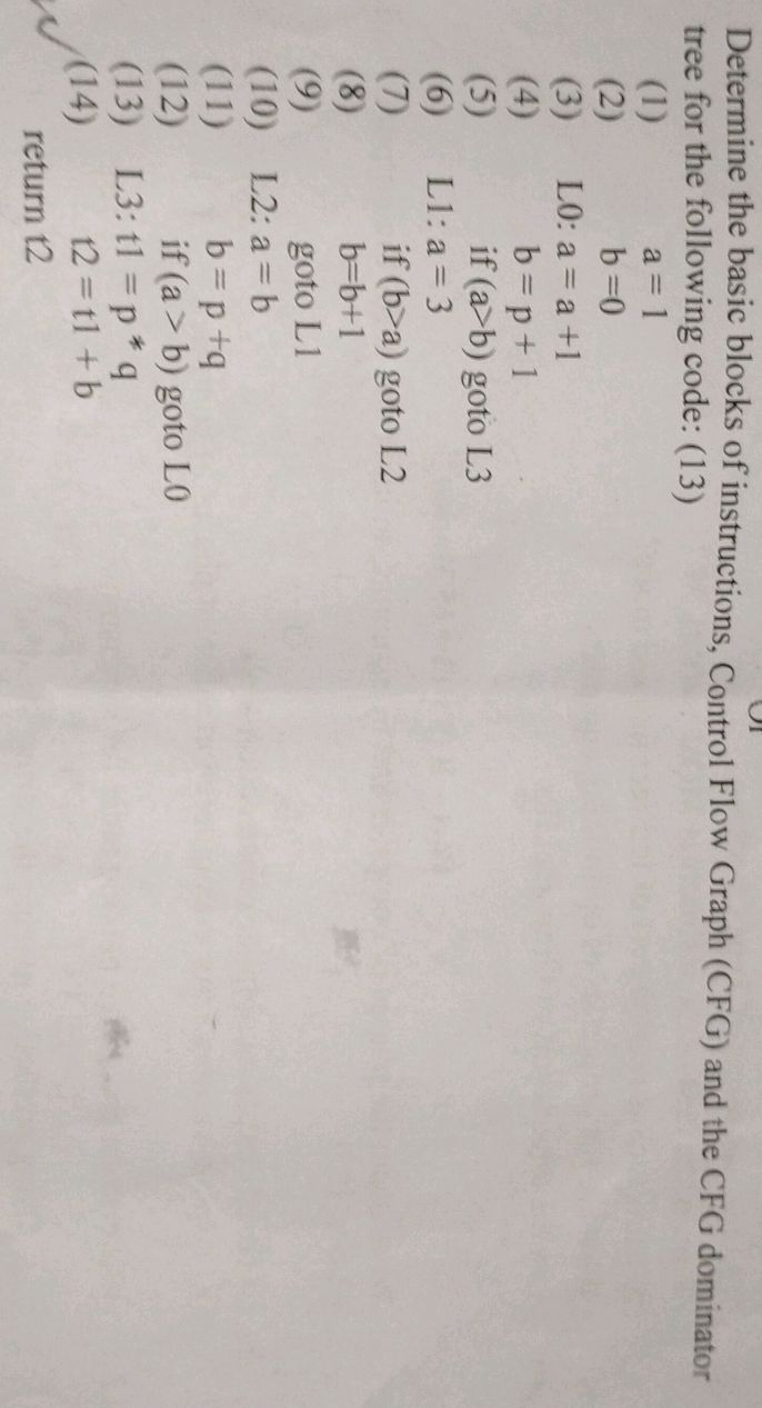 Determine the basic blocks of instructions, | StudyX