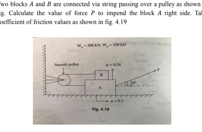 Two blocks A and B are connected via string | StudyX