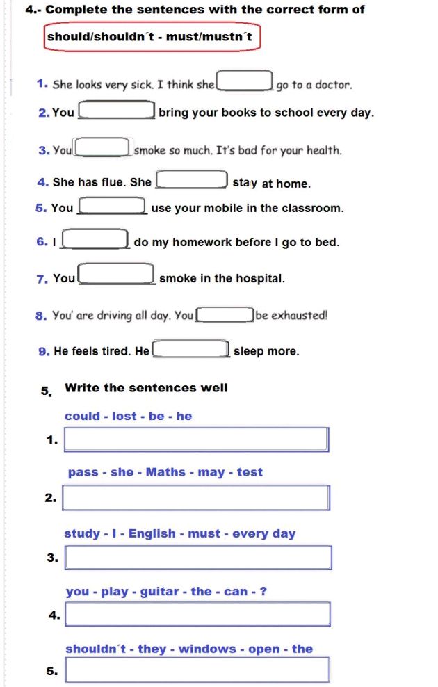 4.- Complete the sentences with the correct | StudyX