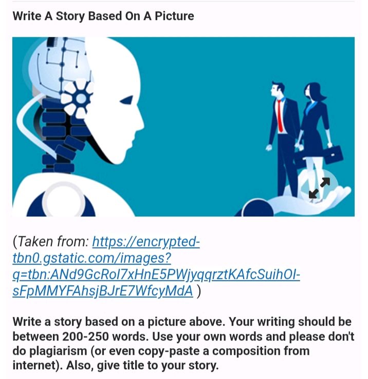 Write a story based on a picture above. Your | StudyX