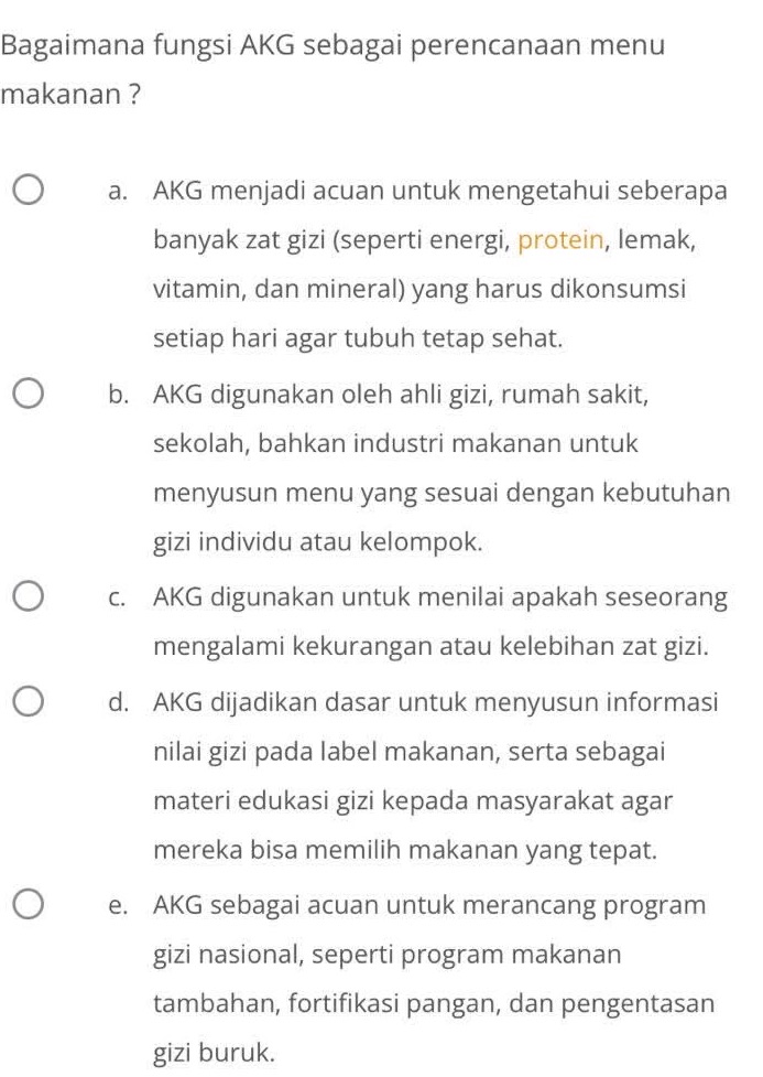 Bagaimana fungsi AKG sebagai perencanaan | StudyX