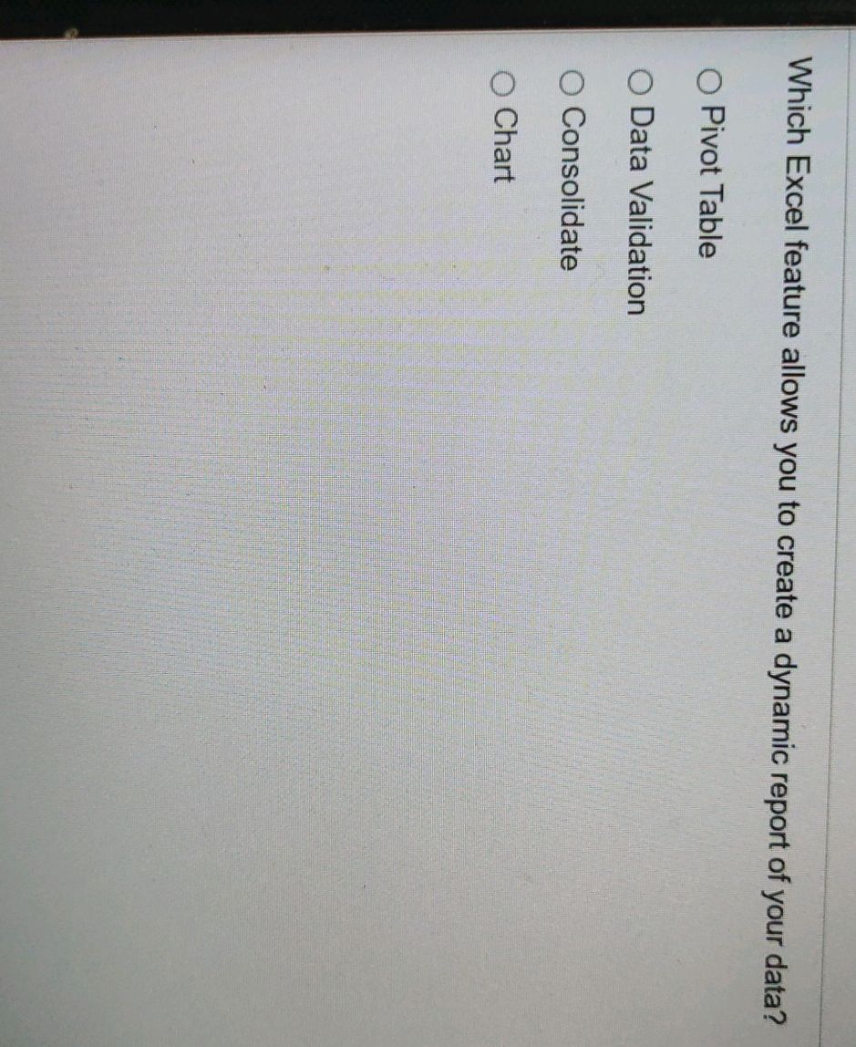 Which Excel feature allows you to create a | StudyX