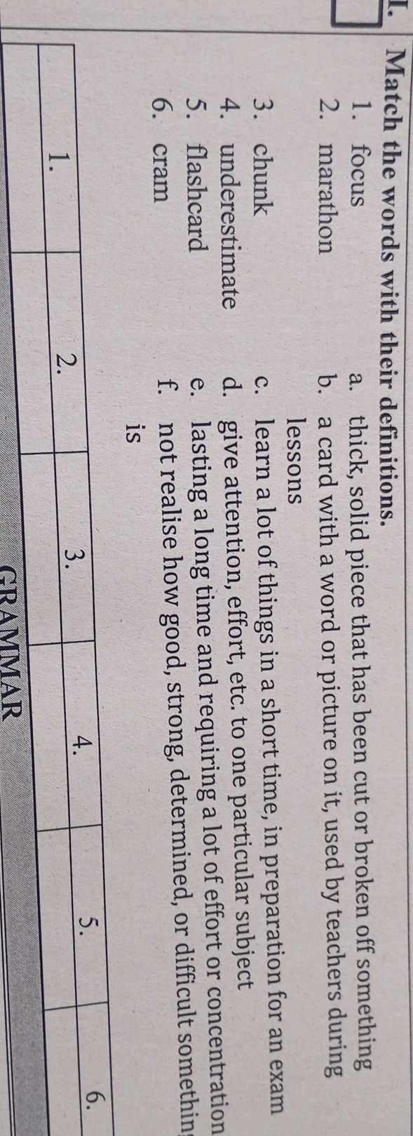 Match the words with their definitions. 1. | StudyX