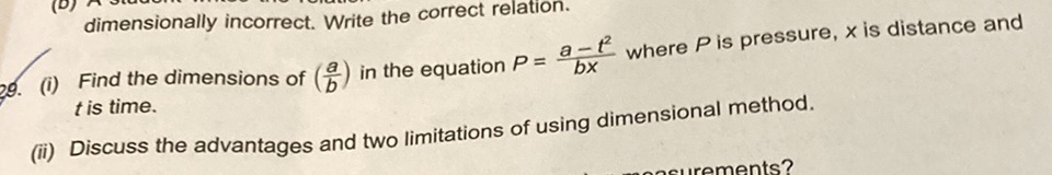 (i) Find the dimensions of ( {a}{b}) in the | StudyX