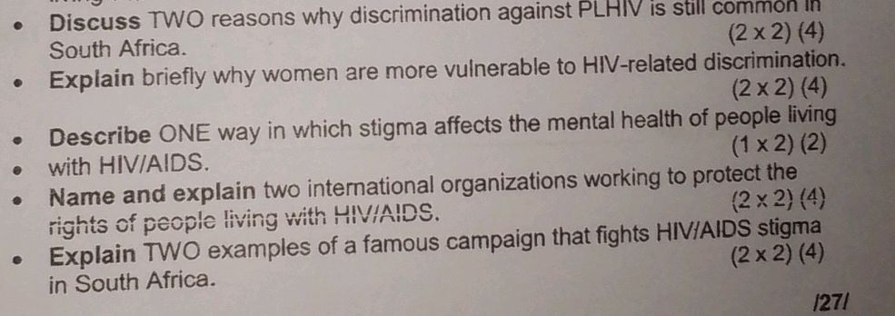 Discuss TWO reasons why discrimination | StudyX