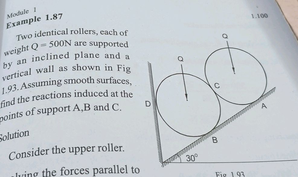 Two identical rollers, each of weight $Q = | StudyX