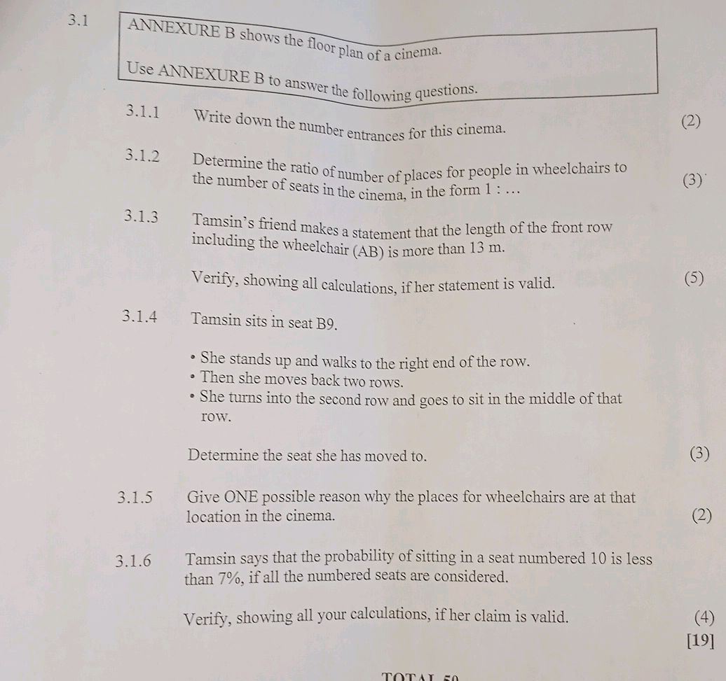3.1 ANNEXURE B shows the floor plan of a | StudyX
