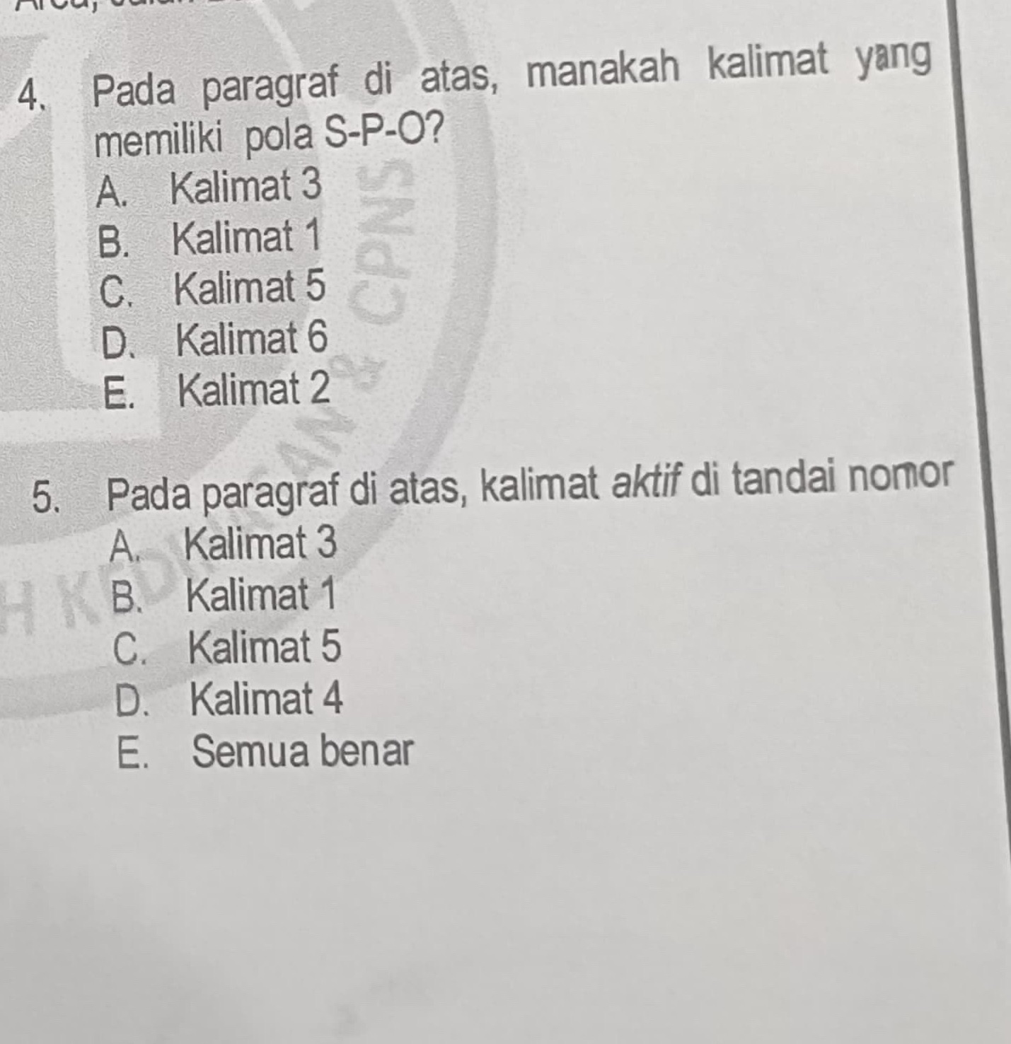 4. Pada paragraf di atas, manakah kalimat | StudyX