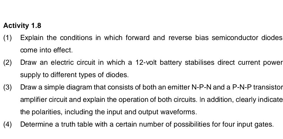 (1) Explain the conditions in which forward | StudyX