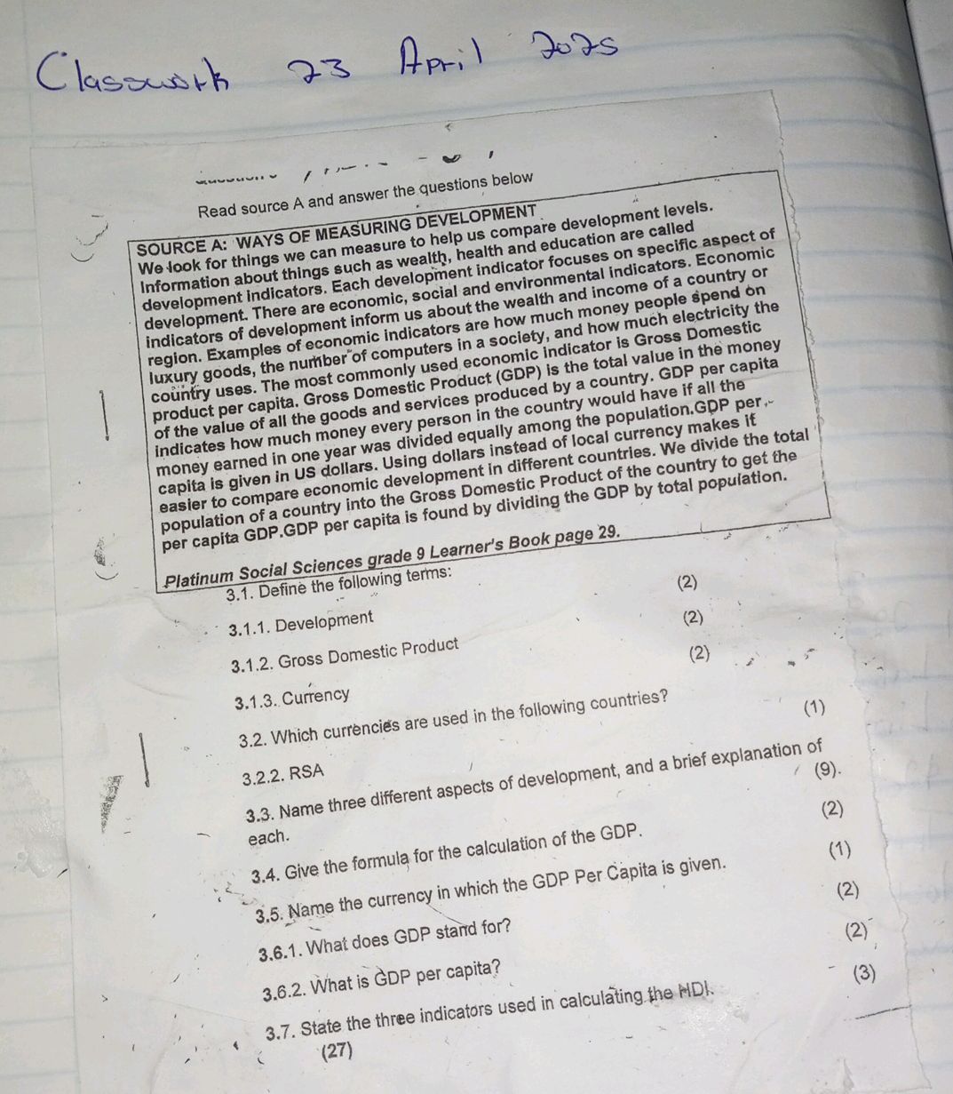 Read source A and answer the questions below | StudyX