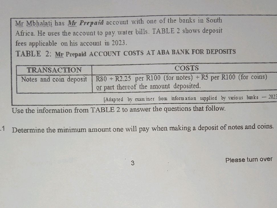Mr Mbhalati has Mr Prepaid account with one | StudyX