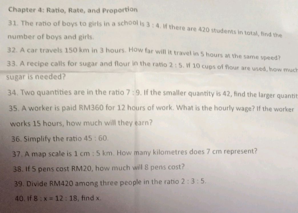31. The ratio of boys to girls in a school | StudyX