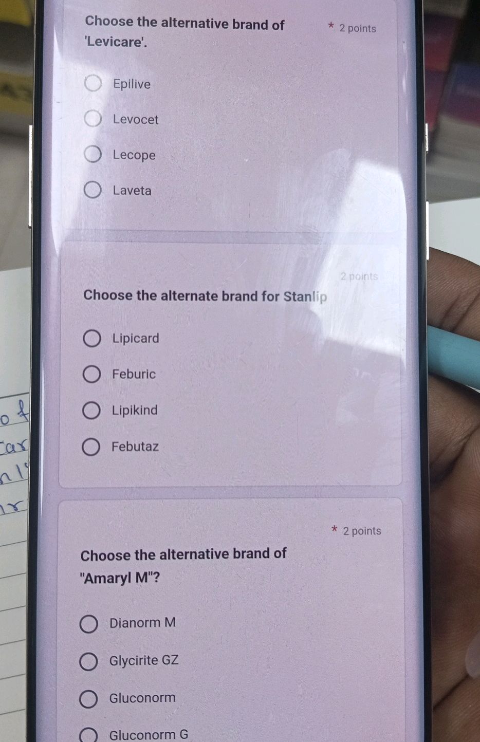 Choose the alternative brand of 'Levicare'. | StudyX