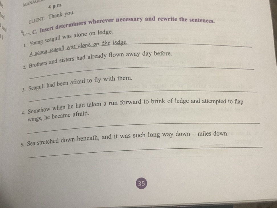 C. Insert determiners wherever necessary and | StudyX