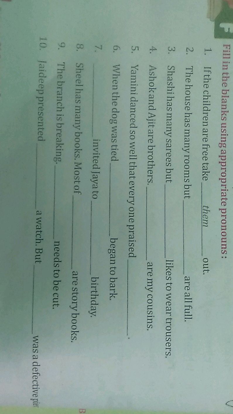 Fill in the blanks using appropriate | StudyX