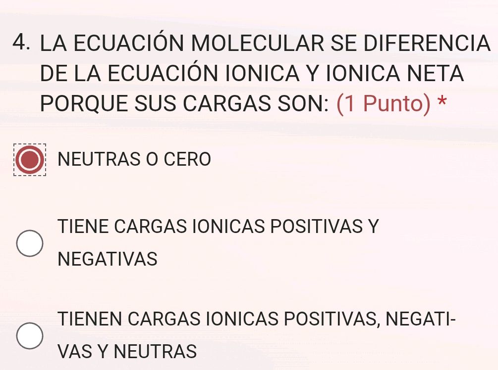 4. LA ECUACIÓN MOLECULAR SE DIFERENCIA DE LA | StudyX