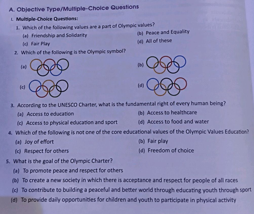 1. Which of the following values are a part | StudyX