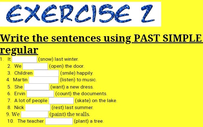 Write the sentences using PAST SIMPLE | StudyX