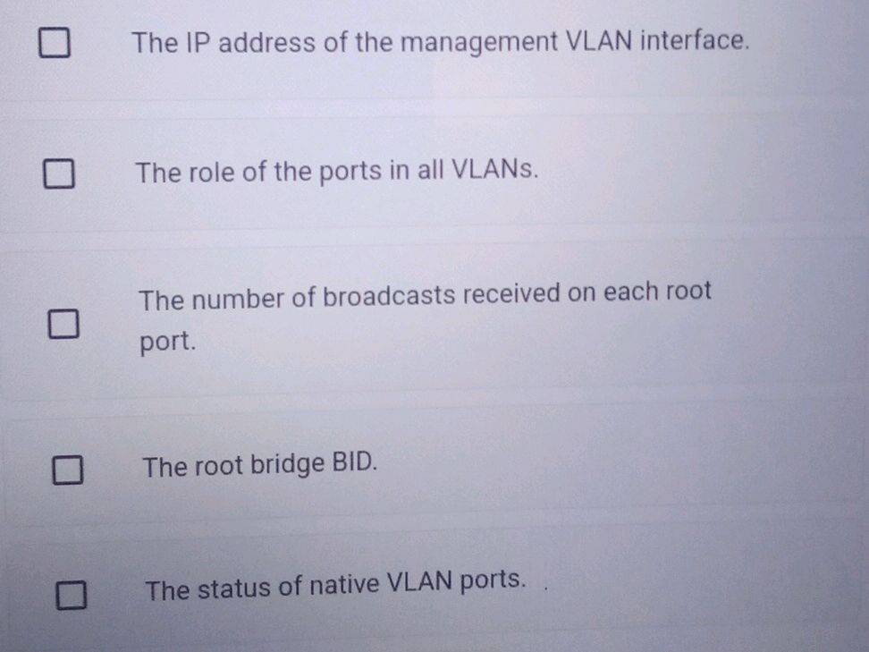 The IP address of the management VLAN | StudyX