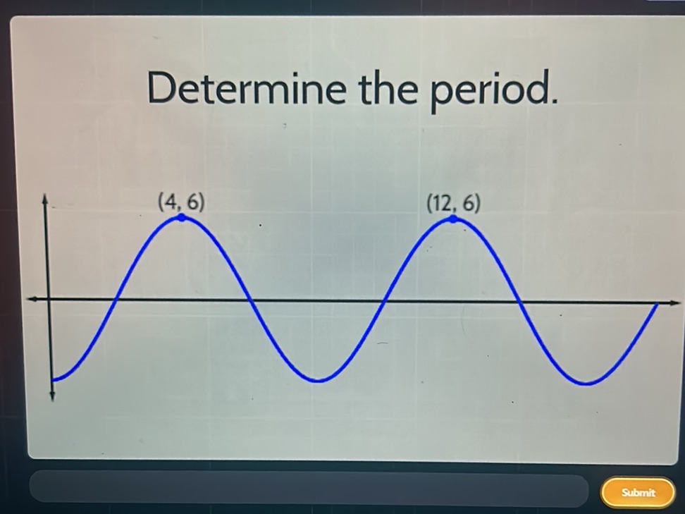 Determine the period. The graph shows a | StudyX