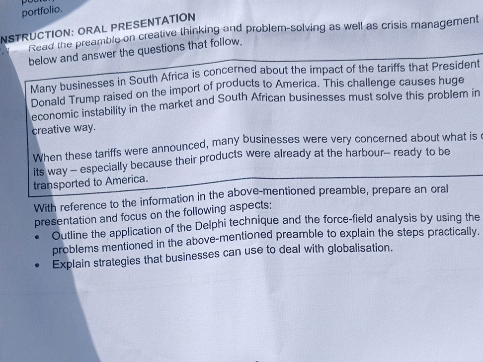 Read the preamble on creative thinking and | StudyX