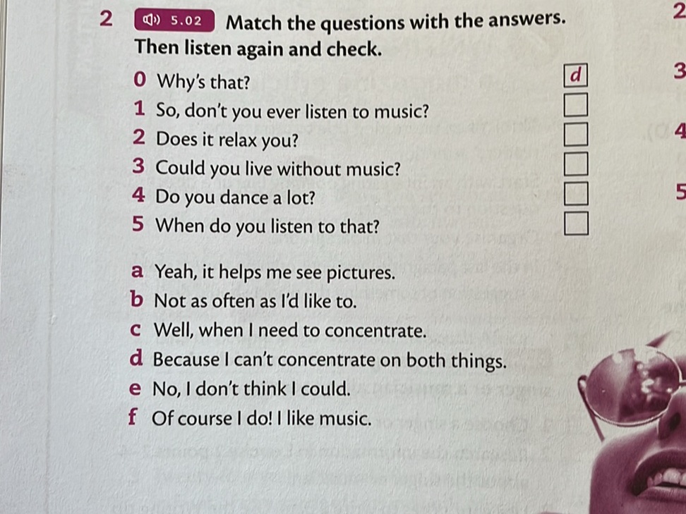 Match the questions with the answers. 0 | StudyX