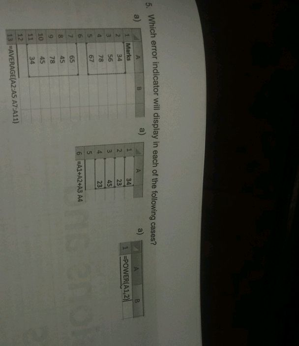 5. Which error indicator will display in | StudyX