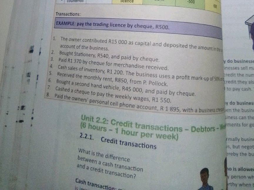 Transactions: EXAMPLE: pay the trading | StudyX