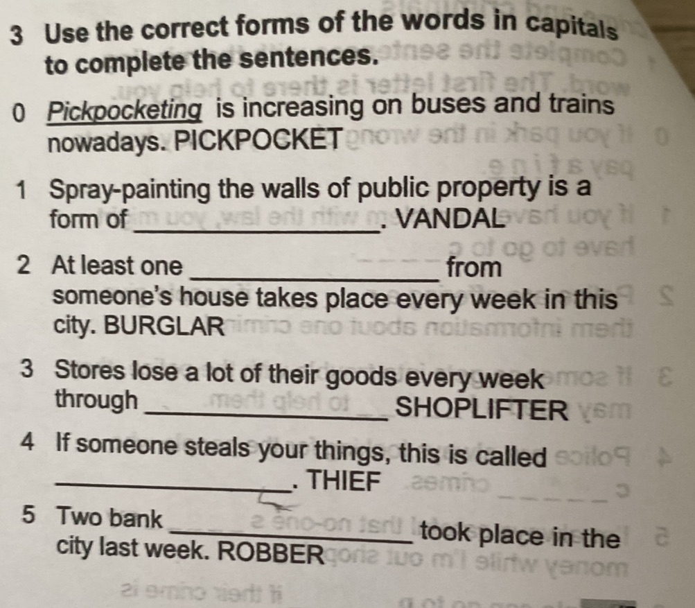 3 Use the correct forms of the words in | StudyX
