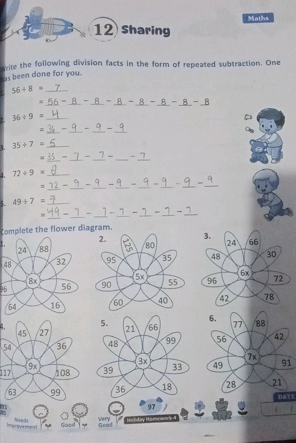 Write the following division facts in the | StudyX