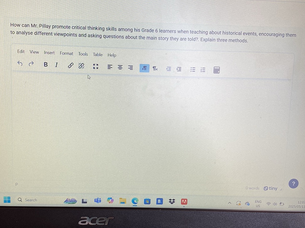 How can Mr. Pillay promote critical thinking | StudyX