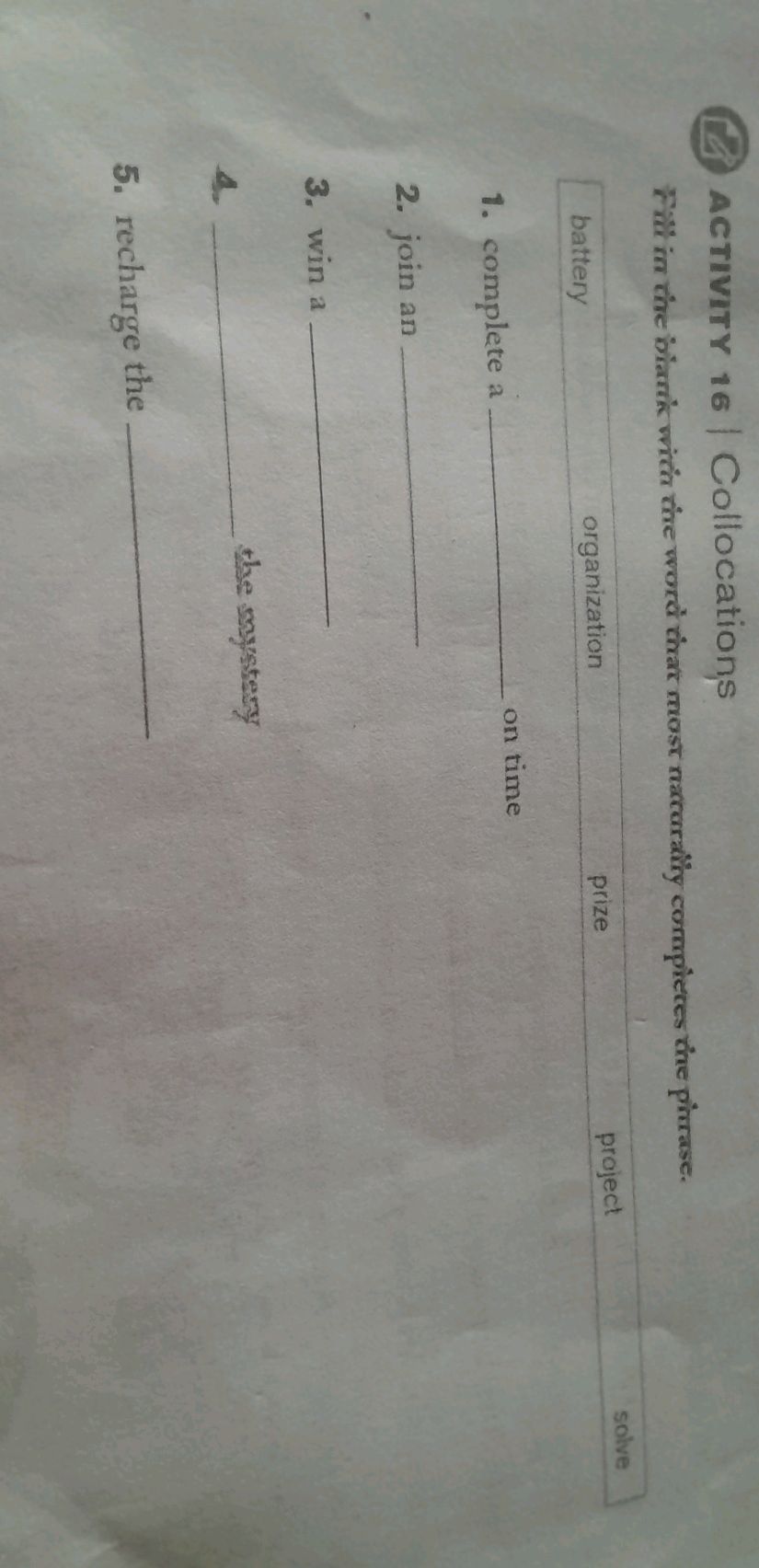 Fill in the blank with the word that most | StudyX