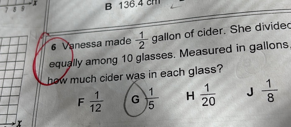 6 Vanessa made $ {1}{2}$ gallon of cider. | StudyX